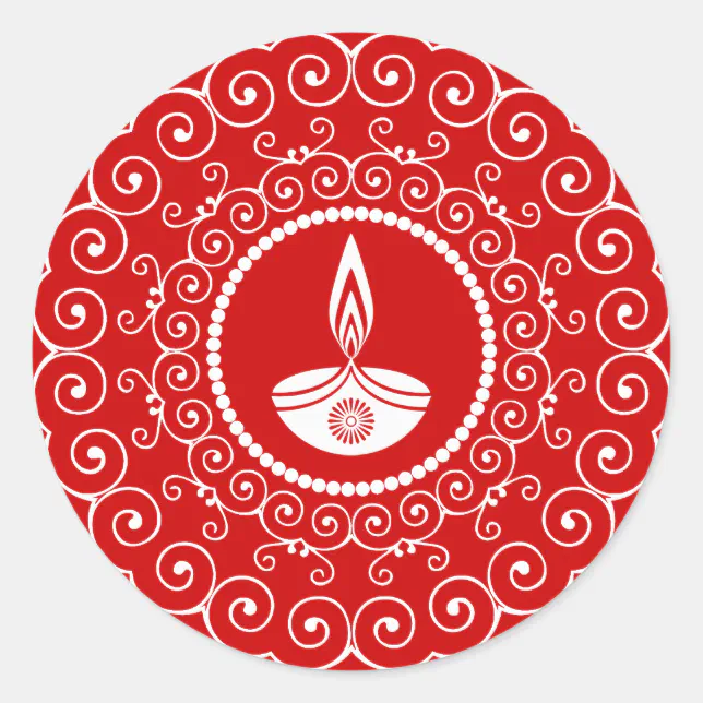 Decorative Diwali Design Classic Round Sticker | Zazzle