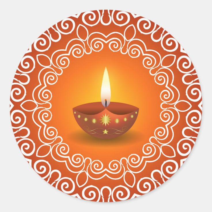 Decorative Diwali Design Classic Round Sticker | Zazzle