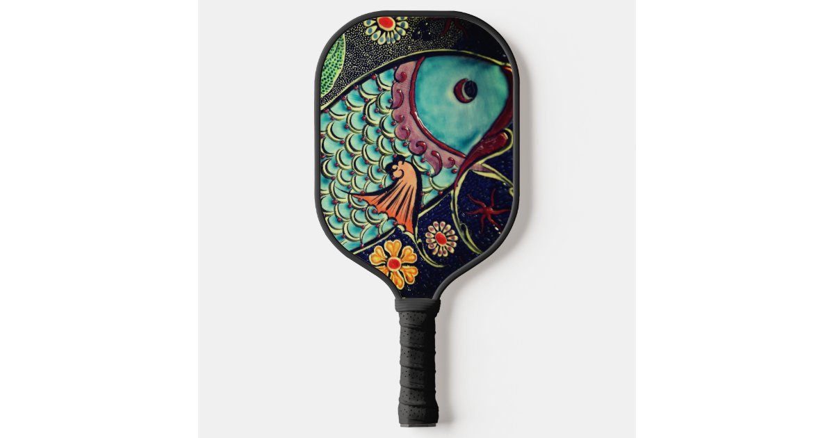 Decorative Fish Mosaic Koi Design Pickleball Paddle | Zazzle