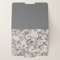 Decorative Floral | Beige Linen & Gray File Folder | Zazzle