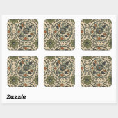 Decorative Floral Persian Tile Design Square Sticker | Zazzle