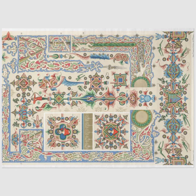 Decorative folk art borders & patterns decoupage tissue paper | Zazzle