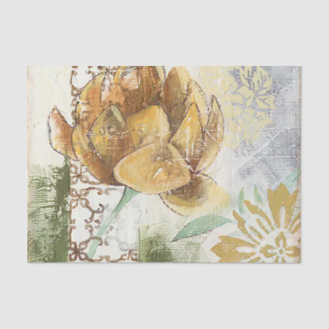 Decorative Fresco Design with Globe Flower Tissue Paper | Zazzle
