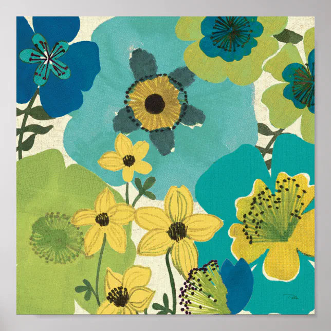 Decorative Garden Flowers Poster | Zazzle