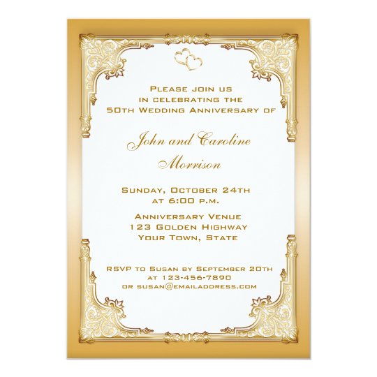 Decorative Gold Border Invitation | Zazzle.com
