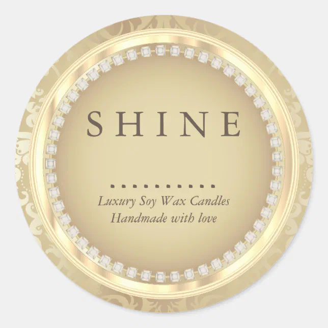 Decorative Gold Frame Classic Round Sticker | Zazzle