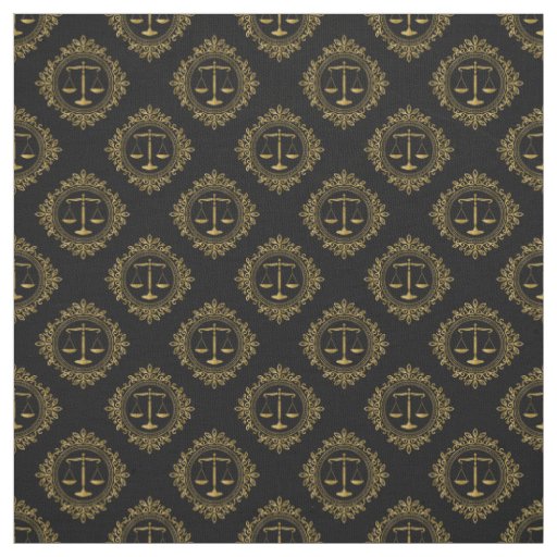 Decorative Gold Scales of Justice | Lawyer Fabric | Zazzle