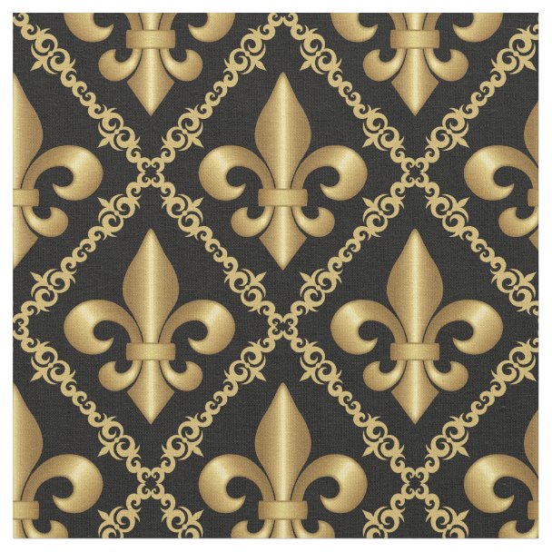 Fleur De Lis Pattern Fabric | Zazzle