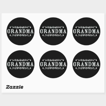 Decorative Grandma Classic Round Sticker | Zazzle