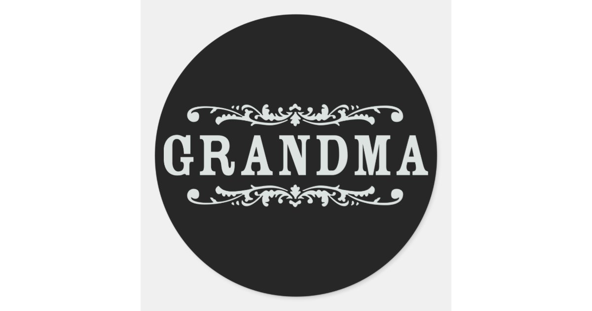 Decorative Grandma Classic Round Sticker | Zazzle