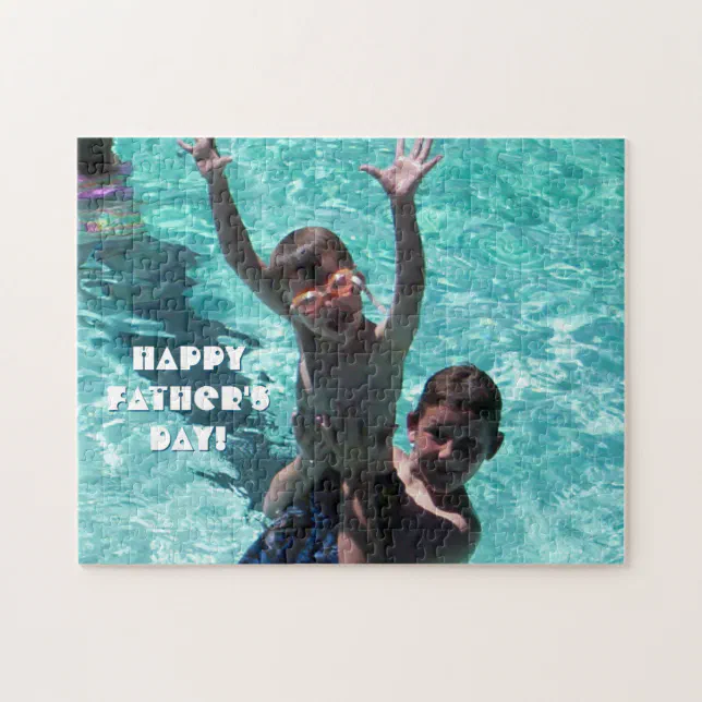 Decorative Happy Father's Day Family Photo Jigsaw Puzzle | Zazzle