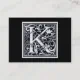 Decorative Letter "K" Woodcut Woodblock Initial Business Card | Zazzle