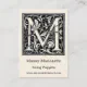 Decorative Letter "M" Woodcut Woodblock Initial Business Card | Zazzle