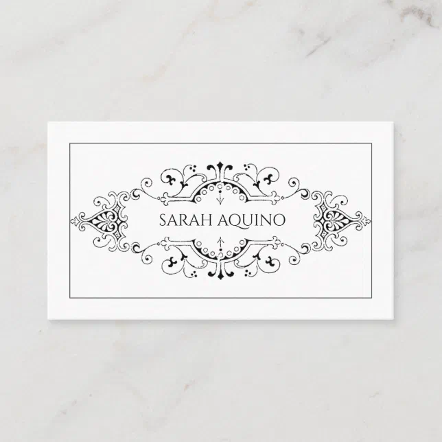 Decorative Monogram Banner Calling Card | Zazzle