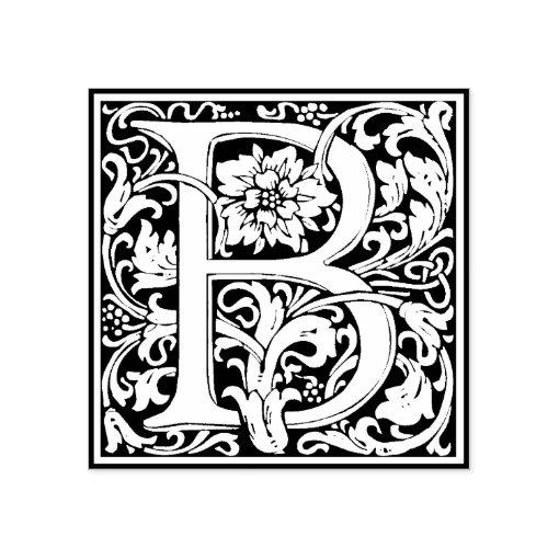 Decorative Monogram Letter B Rubber Stamp | Zazzle