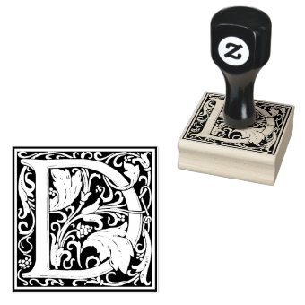 Decorative Monogram Letter D Rubber Stamp | Zazzle