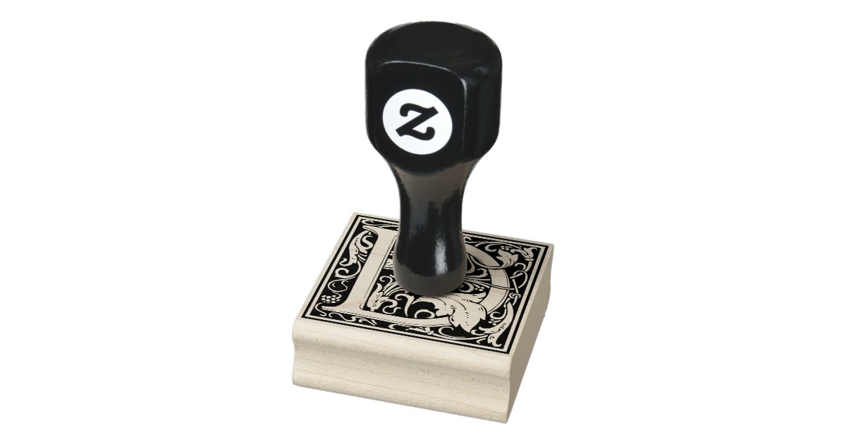 Decorative Monogram Letter D Rubber Stamp | Zazzle