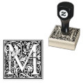 Decorative Monogram Letter M Rubber Stamp | Zazzle