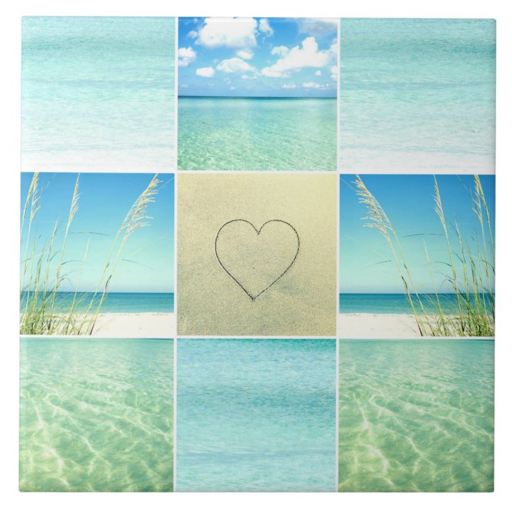 Decorative Ocean Beach Tile | Zazzle