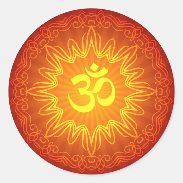 Decorative Om Design Classic Round Sticker | Zazzle