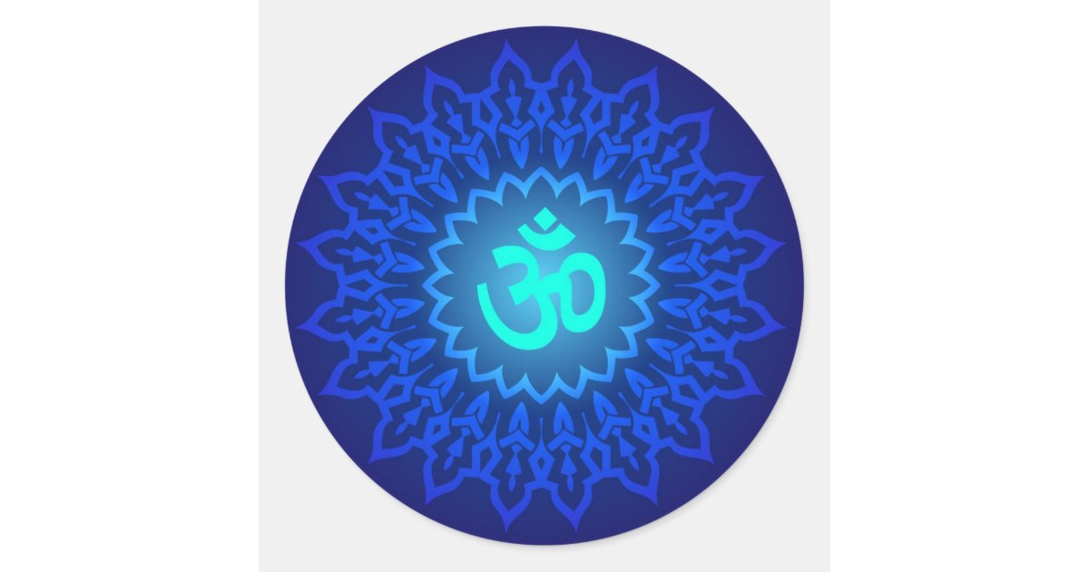 Decorative Om Design Classic Round Sticker | Zazzle