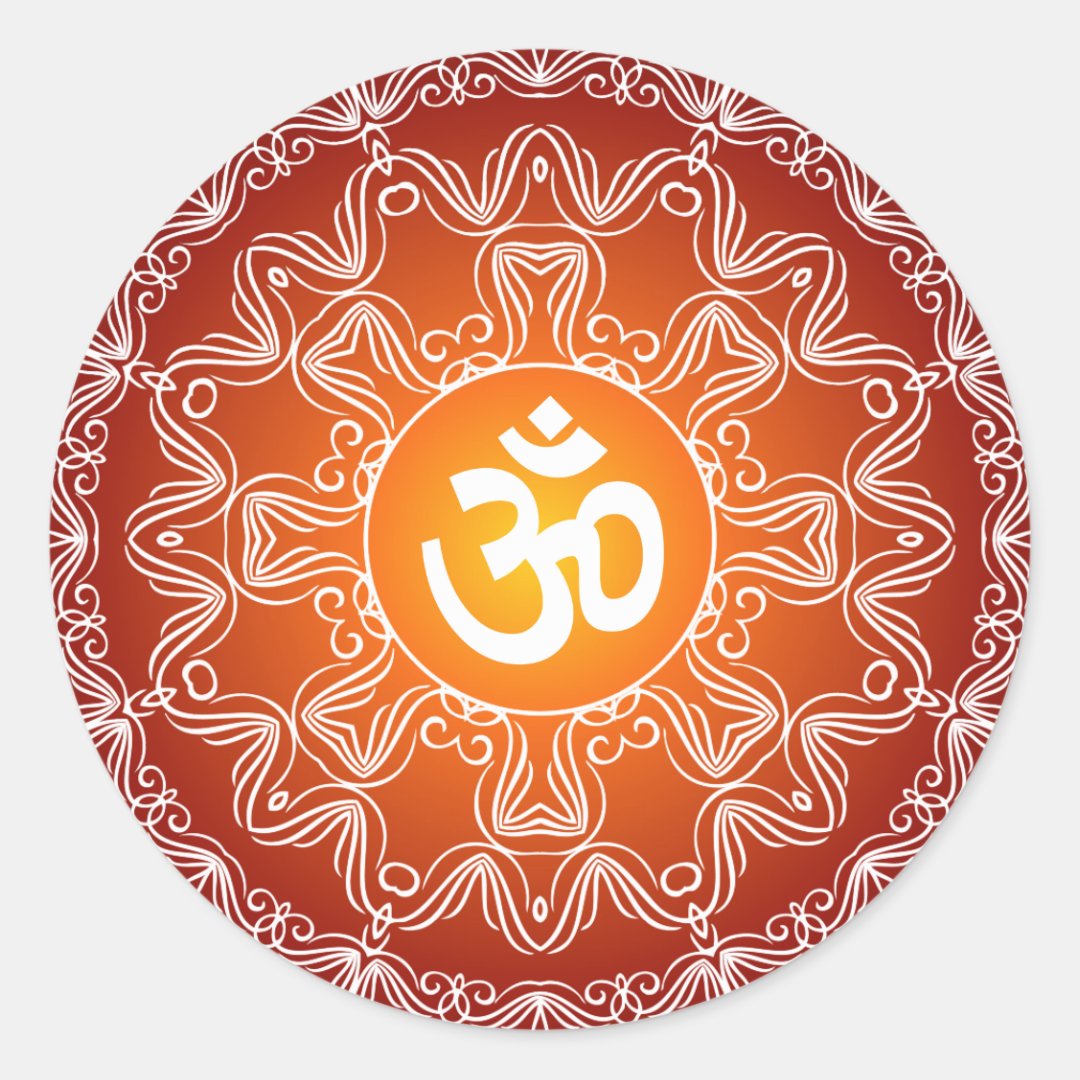 Decorative Om Design Classic Round Sticker | Zazzle