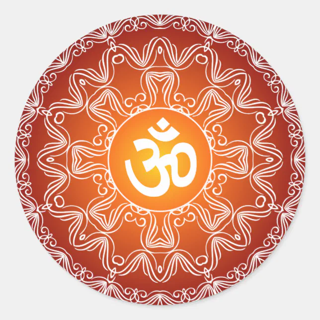 Decorative Om Design Classic Round Sticker | Zazzle