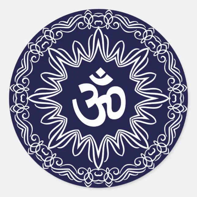Decorative Om Design Classic Round Sticker | Zazzle