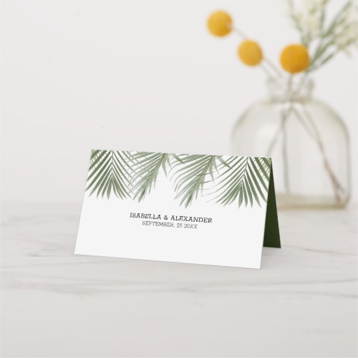 Decorative Palm Tree Place Card | Zazzle