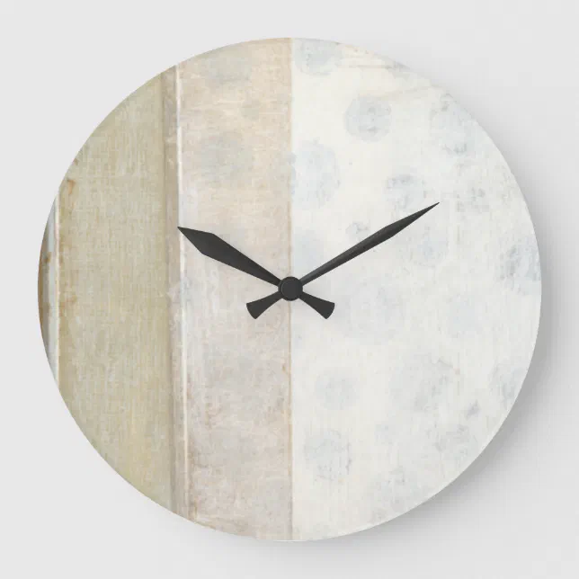 Decorative Panel Painting in Neutral Colors Large Clock | Zazzle
