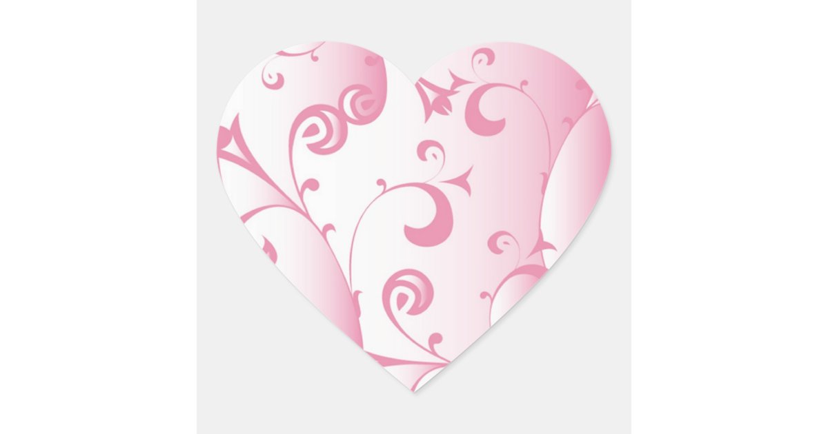 Decorative Pink Heart - Sticker | Zazzle