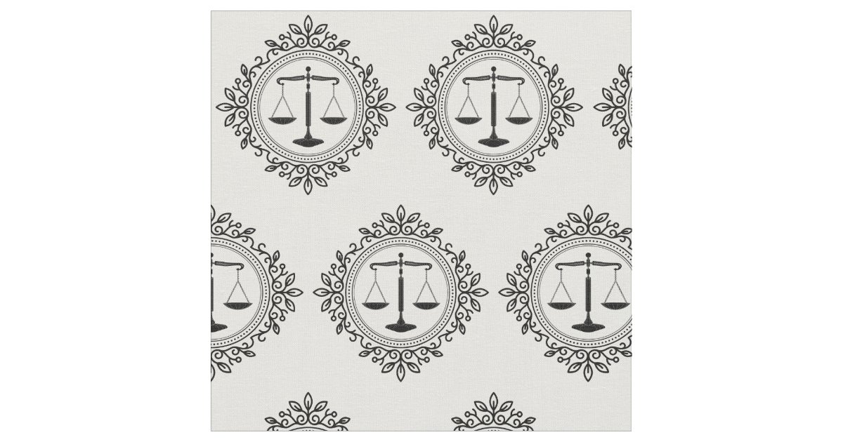 Decorative Scales of Justice | Lawyer Fabric | Zazzle
