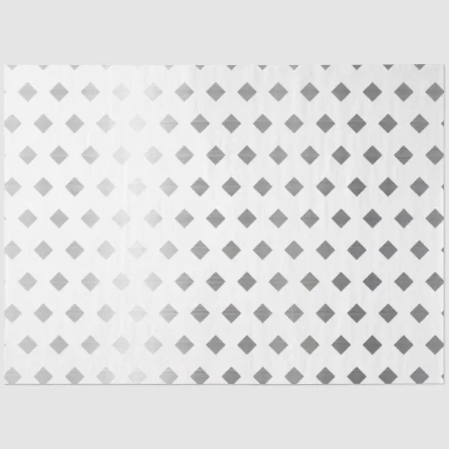 Decorative Silver Gray White Diamond Pattern Tissue Paper | Zazzle