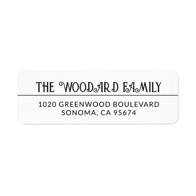 Decorative Vintage Family Name Return Address Label | Zazzle