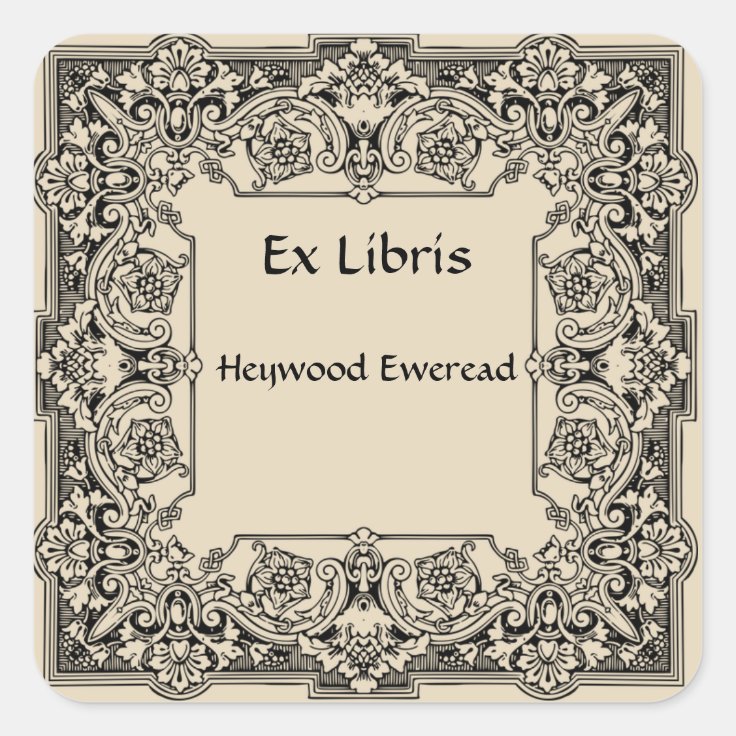 Decorative Vintage Floral Flourish Frame Bookplate | Zazzle