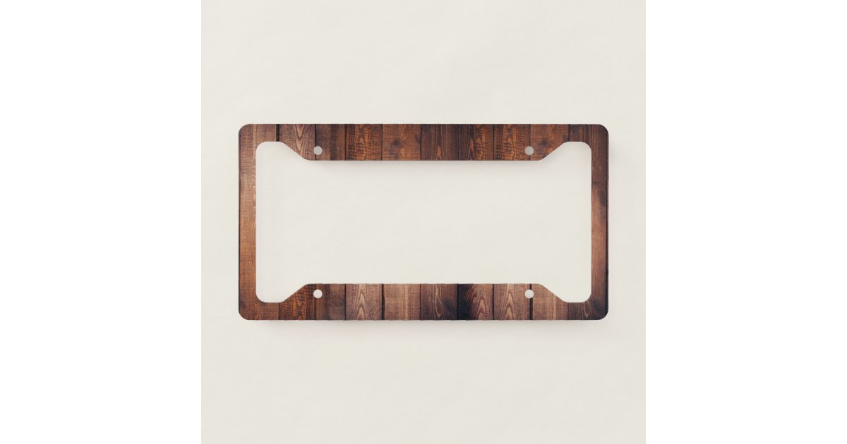 Decorative Wooden Planks Pattern License Plate Frame | Zazzle