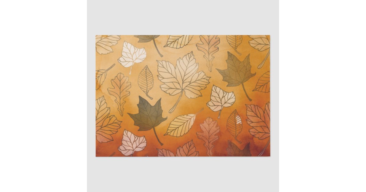 Decoupage Autumn Leaves Tissue Paper | Zazzle