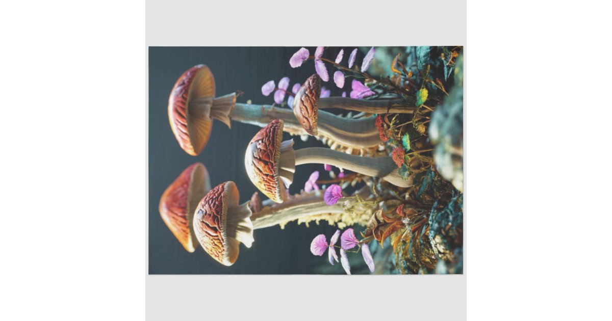 Decoupage Cluster Vibrant Mushrooms Tissue Paper | Zazzle