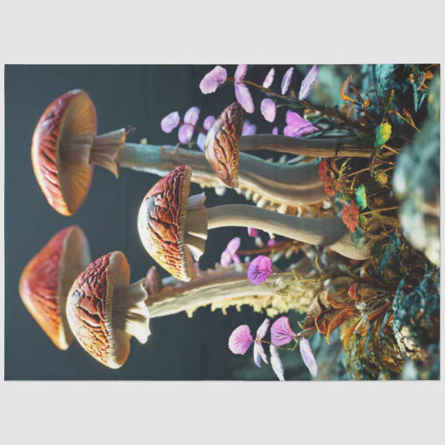 Decoupage Cluster Vibrant Mushrooms Tissue Paper | Zazzle