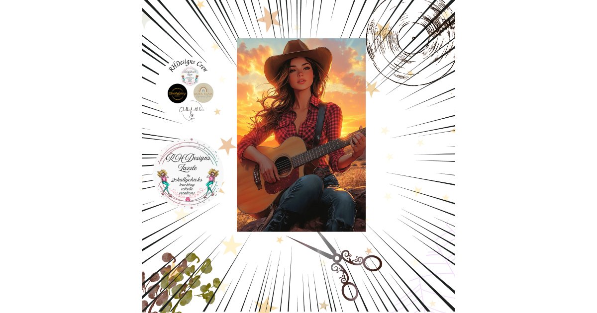 Decoupage Country Girl Character DEBBIE Tissue Paper | Zazzle