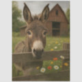 Decoupage Countryside Donkey Red Barn Tissue Paper | Zazzle