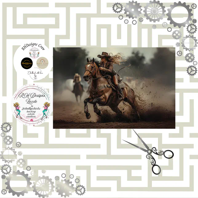 Decoupage Cowgirl Rodeo Rider Tissue Paper | Zazzle