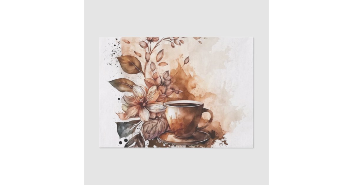 Decoupage crafters coffee lovers tissue paper | Zazzle