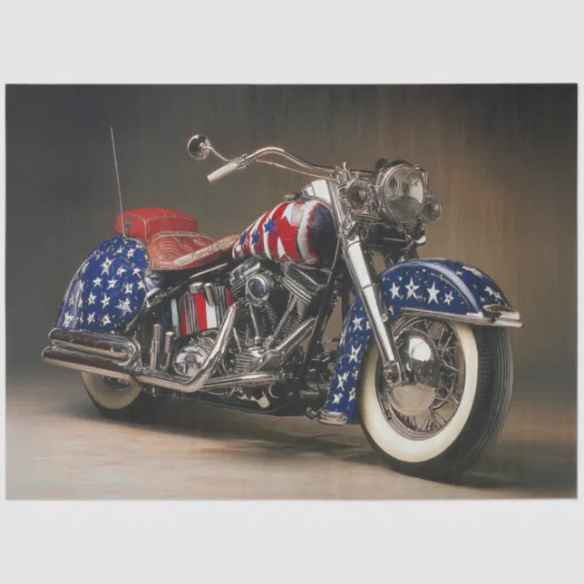 Decoupage Custom American Spirit Flag Motorcycle Tissue Paper | Zazzle