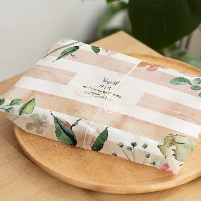 Decoupage Eco Friendly Handmade Branding Logo Tissue Paper | Zazzle