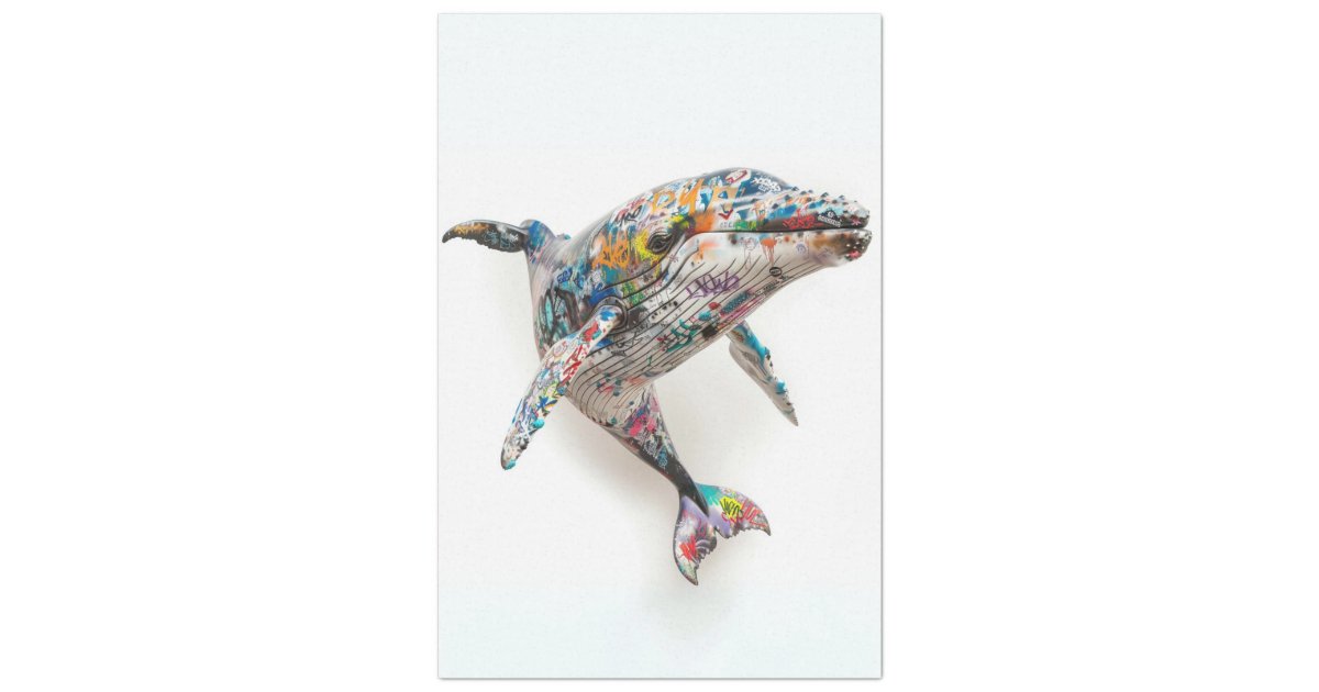 Decoupage Graffiti Dolphin Tissue Paper | Zazzle