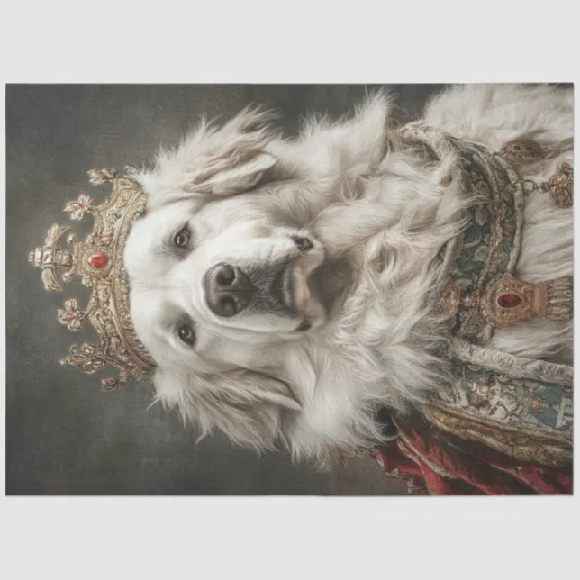 Decoupage Great Pyrenees Royal Family Tissue Paper | Zazzle