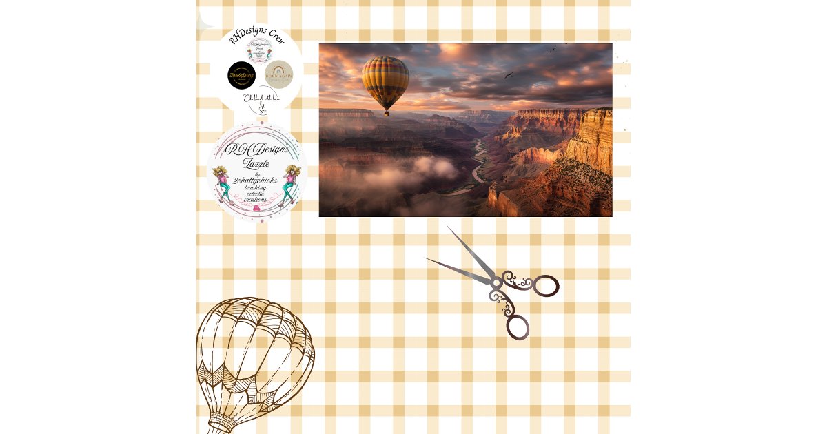 Decoupage Hot Air Balloon Grand Canyon Sunset Tissue Paper | Zazzle