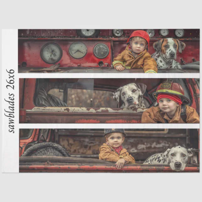 Decoupage Kid Firehouse Heroes Firetruck Dalmation Tissue Paper | Zazzle