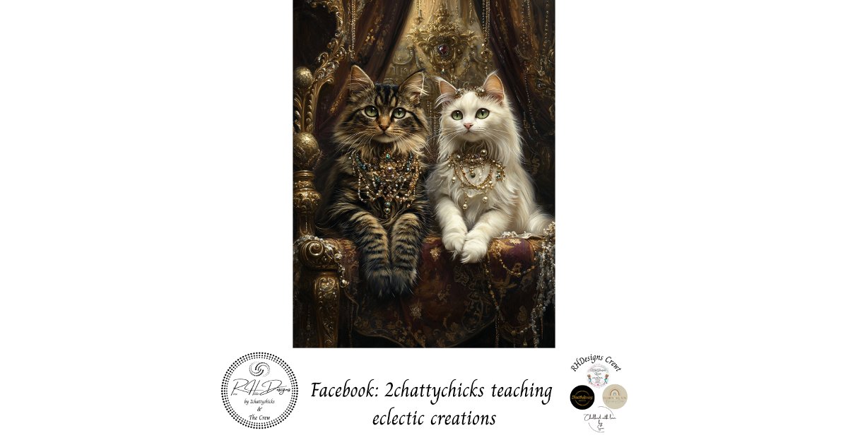 Decoupage Luxurious Tabby & White Cats Tissue Paper | Zazzle